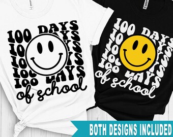 100 Days of School Smiley Face Svg - Etsy