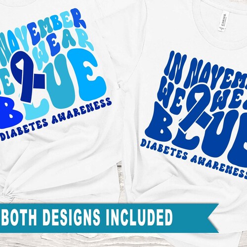 Messy Bun in November We Wear Blue Diabetes Awareness Png - Etsy