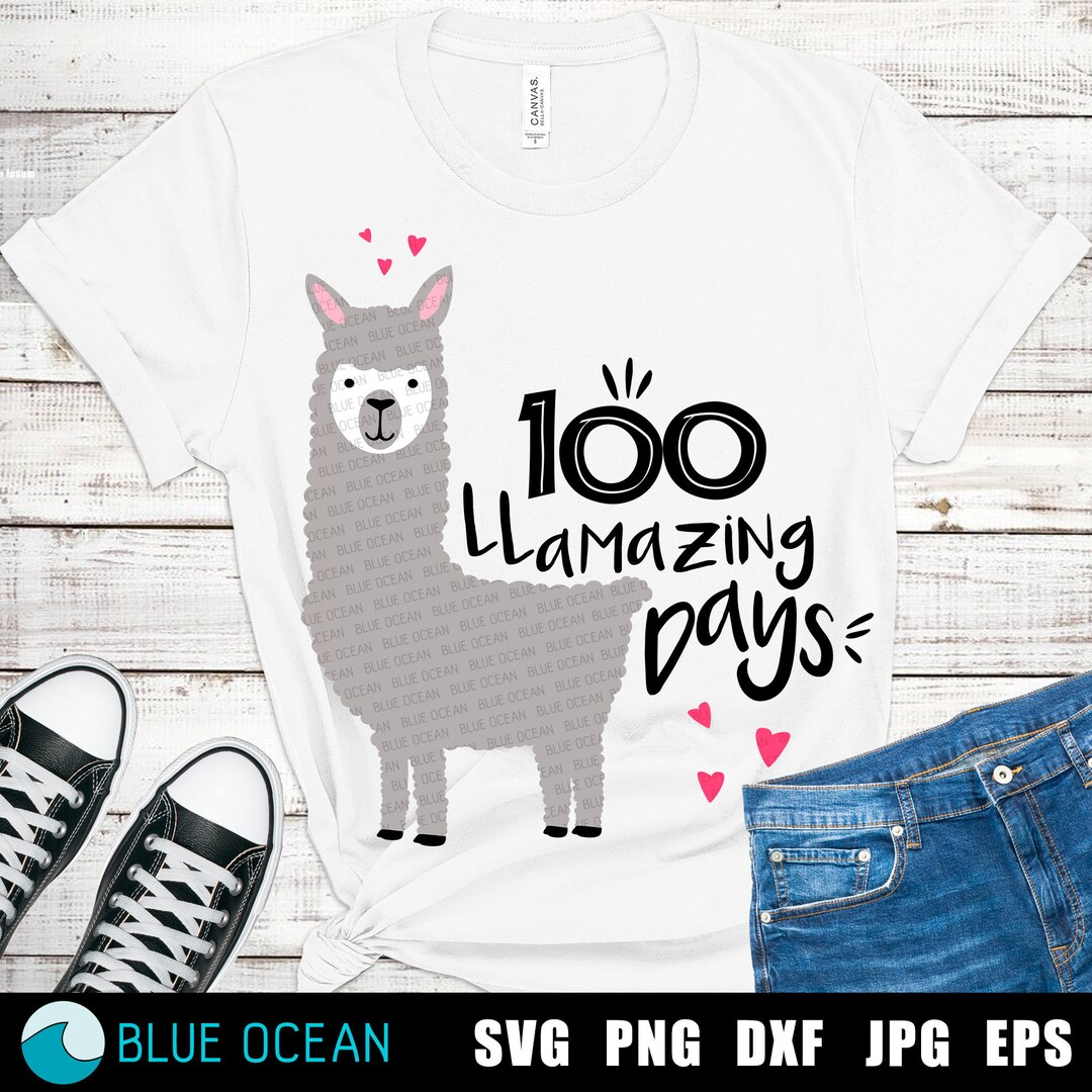 100 Llamazing Days SVG, 100 Days of School SVG, Files for Cricut ...