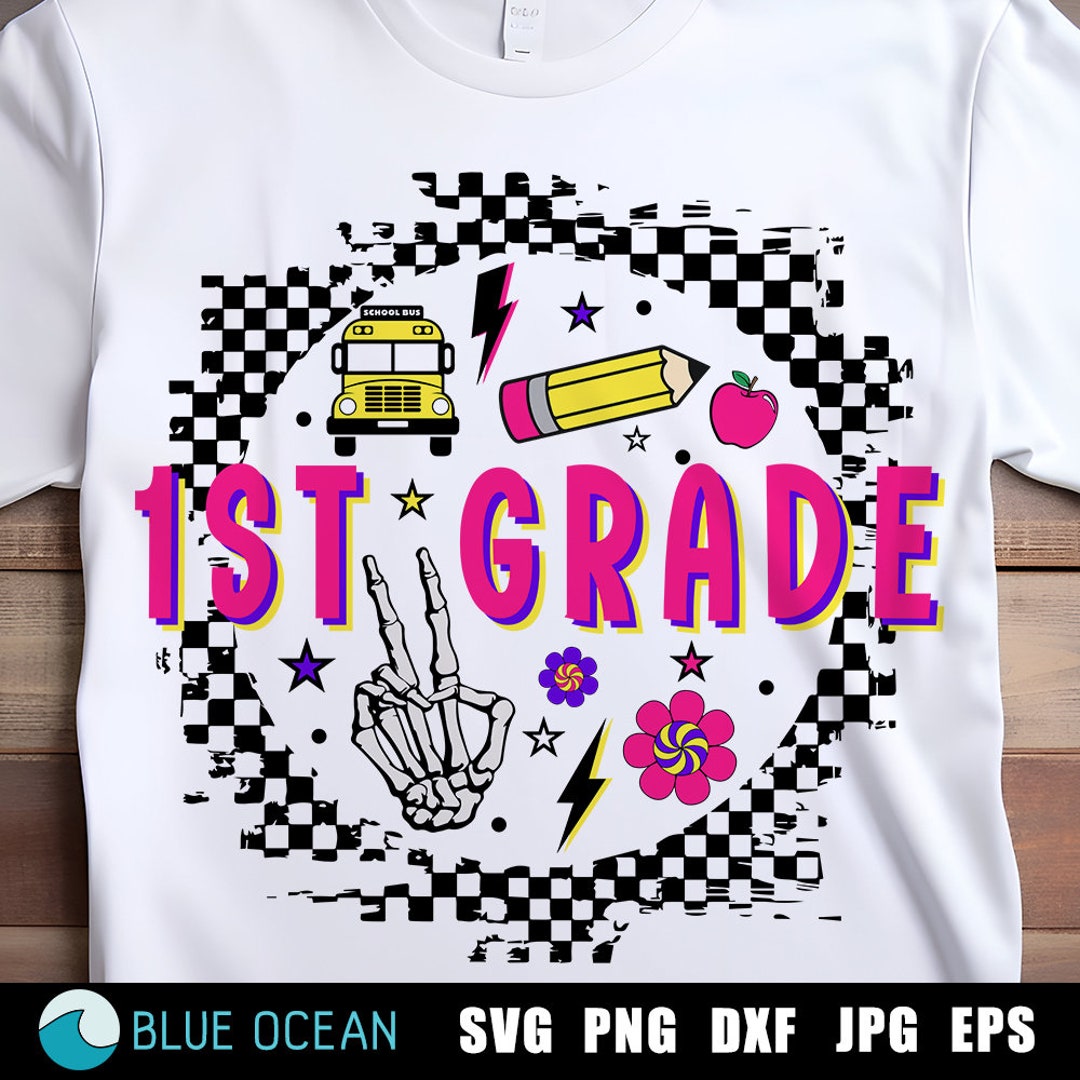 First Grade PNG, First Grade Girl SVG, Hello 1st Grade, Back to School ...