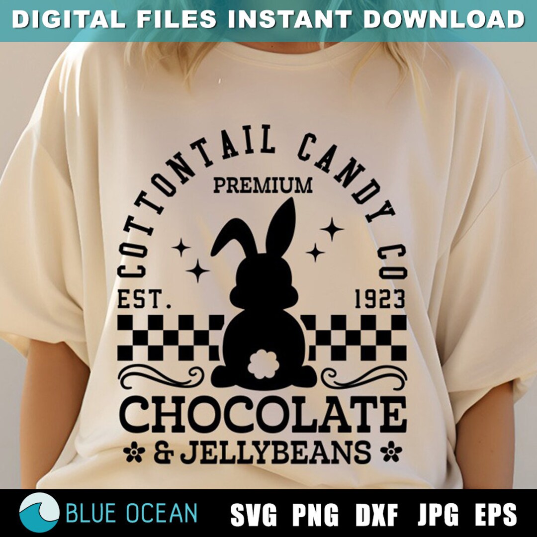 Cottontail Candy Company Svg, Farmhouse Easter Svg, Vintage Easter Sign Svg, Cottontail Candy Co ...
