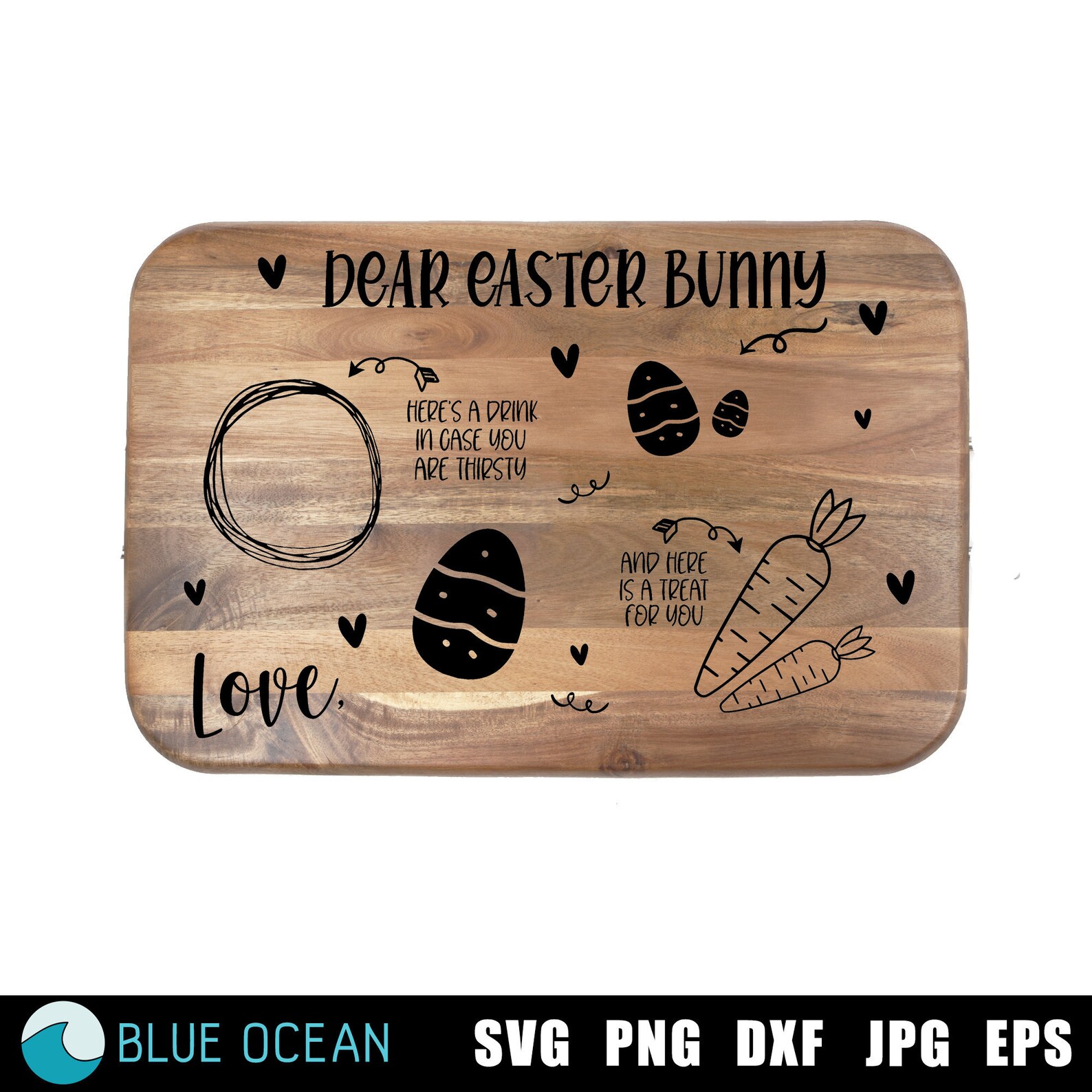 Dear Easter Bunny SVG Easter Bunny Tray SVG Carrots for - Etsy
