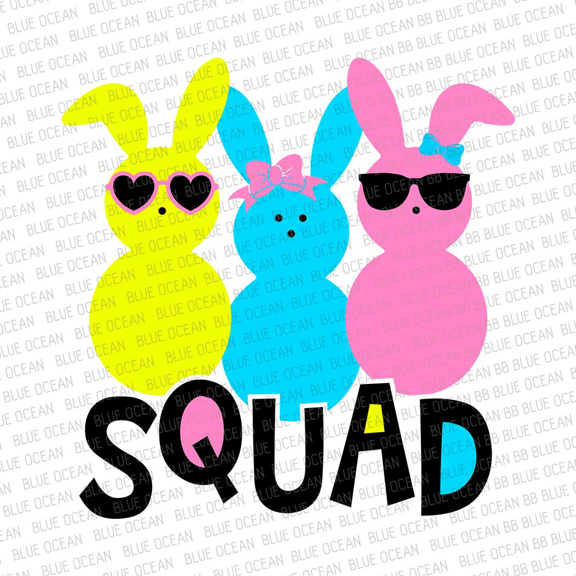 Bunny Easter Squad SVG Easter Squad Easter Kids SVG Digital - Etsy