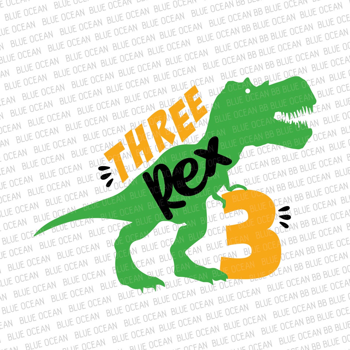 Three Rex SVG 3rd Birthday SVG Dinosaur Birthday SVG T-Rex | Etsy
