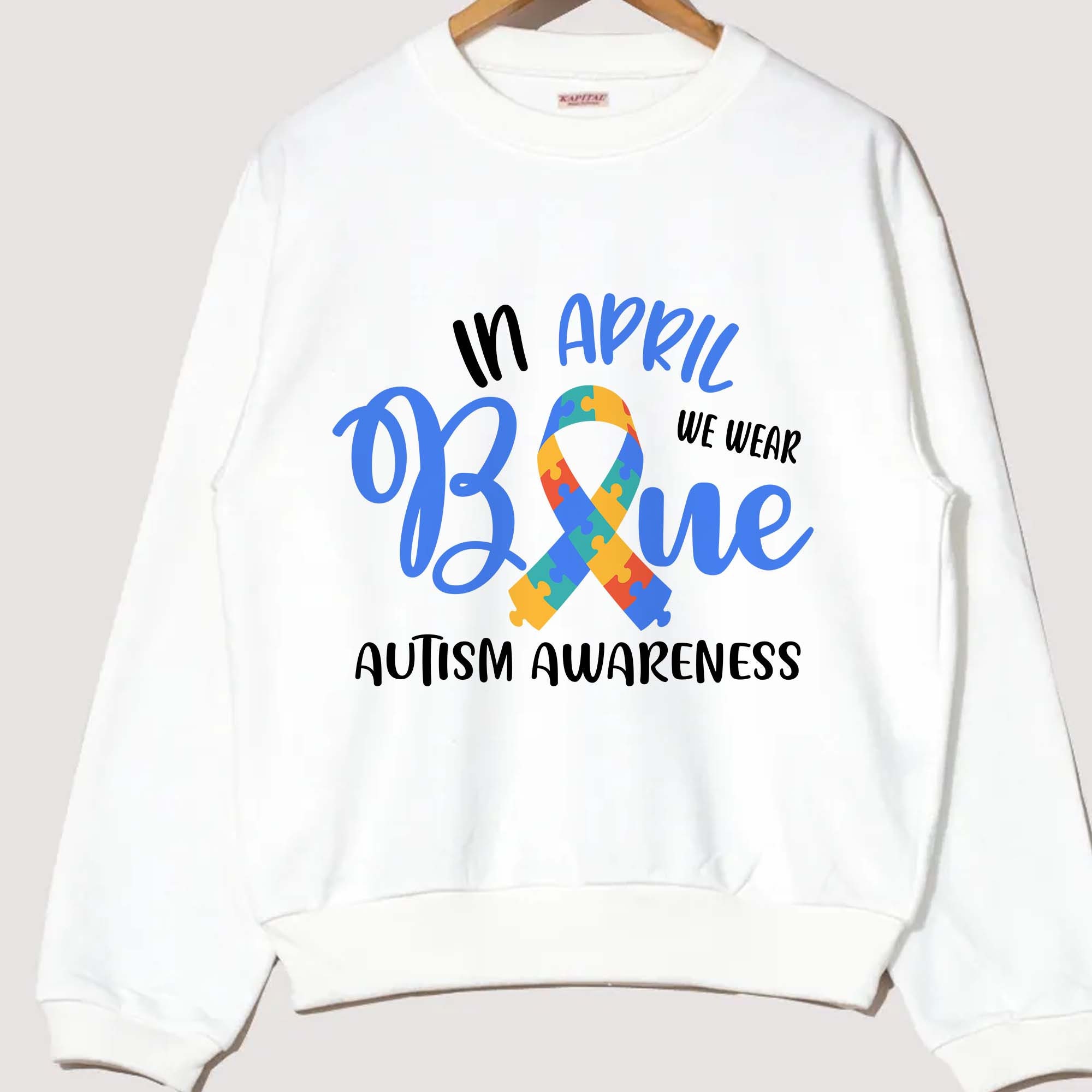 In April We Wear Blue SVG, Autism Awareness SVG, Puzzle Piece Autism ...
