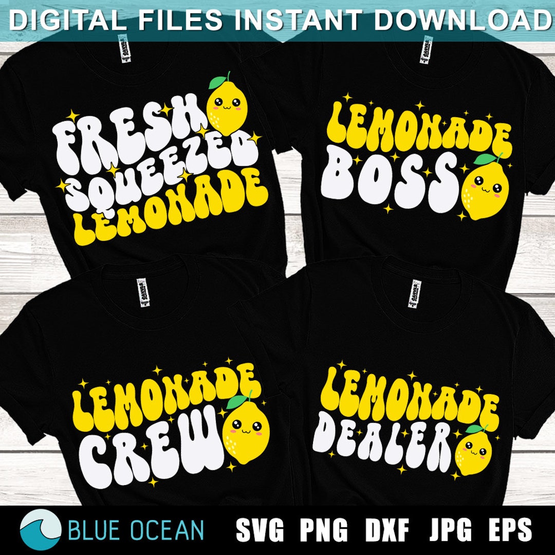 Lemonade SVG, Lemonade Bundle, Fresh Squeezed Lemonade, Lemonade Boss, Lemonade Crew, Lemonade ...
