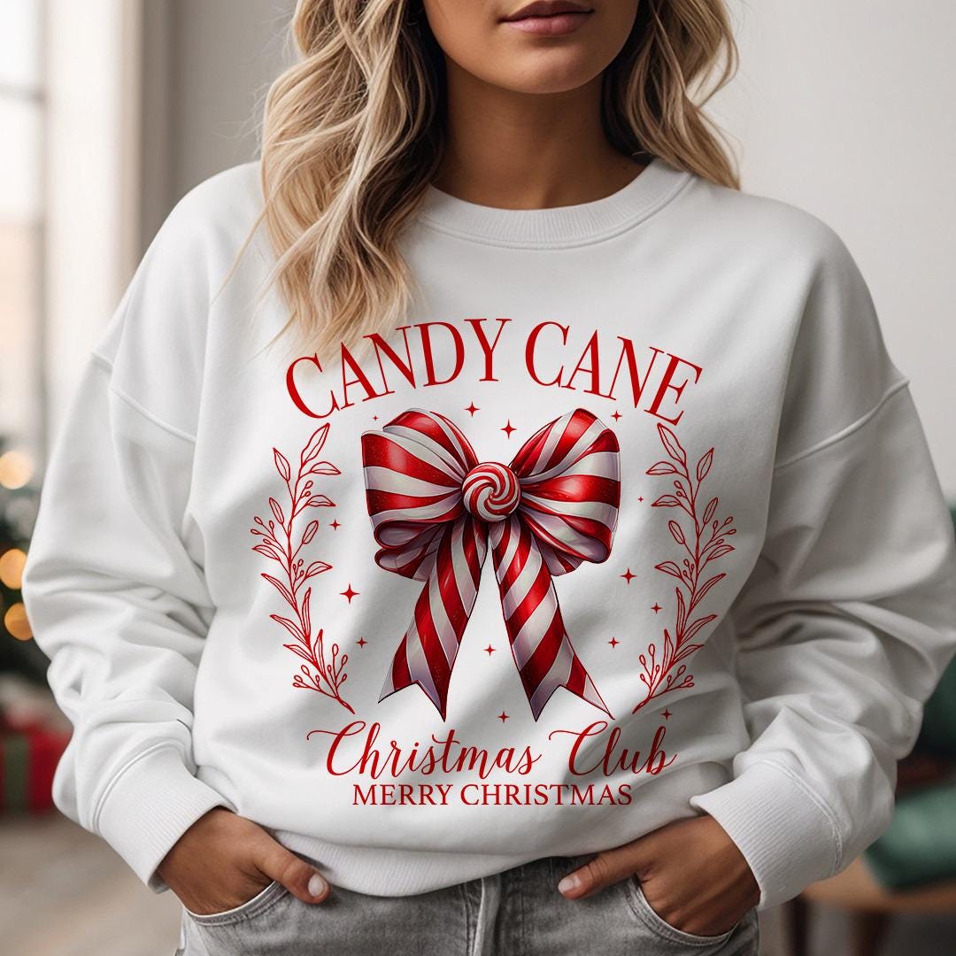 Candy Cane Christmas Club PNG: Holiday Bow (digital Download) - Etsy
