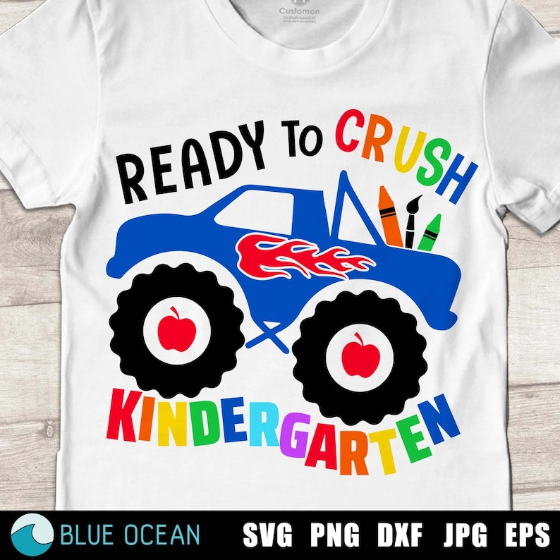 Ready to Crush Kindergarten SVG, Kindergarten SVG, Monster Truck SVG ...