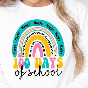 100 Days of School SVG, 100 Days Rainbow SVG, 100 Days School Shirt ...