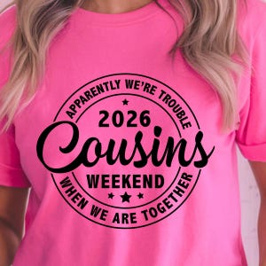 Cousins Weekend 2026 SVG: Retro Family Vacation Design for Trip Shirts ...