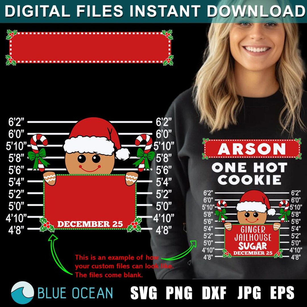 Funny Gingerbread Inmate Christmas Svg, Christmas Svg, North Pole ...