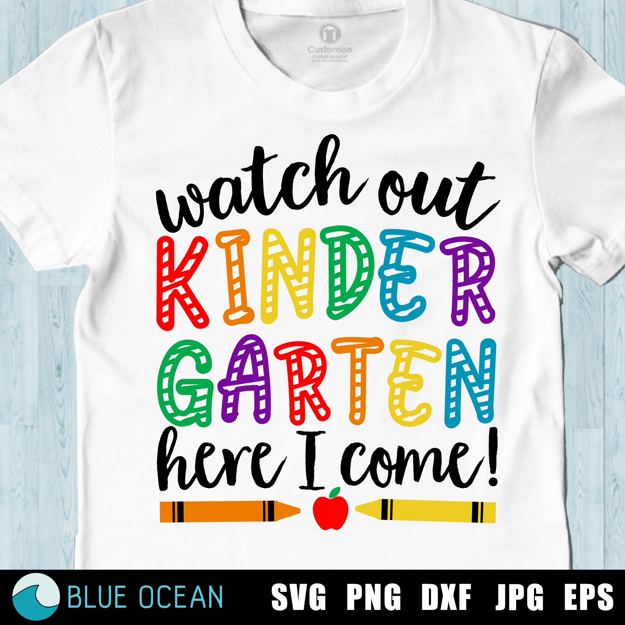 Watch Out Kindergarten Here I Come SVG Kindergarten SVG Back - Etsy