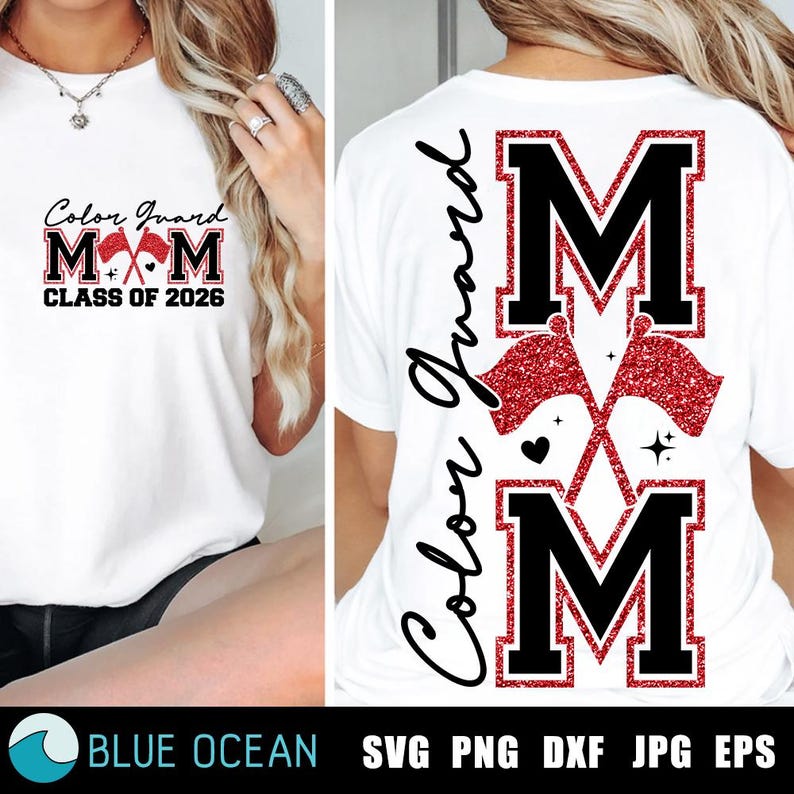 Color Guard Mom SVG PNG: Marching Band Mom Glitter Design (digital ...
