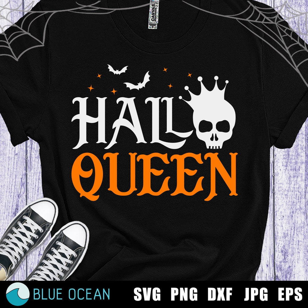 Halloqueen SVG Hallo Queen SVG, Halloween Woman Shirt, Halloween SVG - Etsy