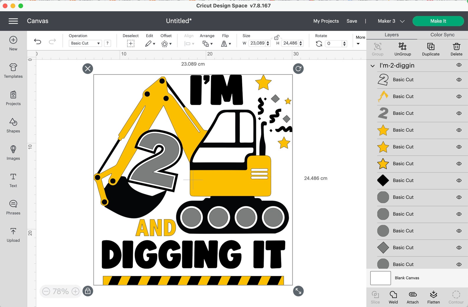I'm 2 and Digging It, Boys Birthday Excavator SVG (digital Download) - Etsy