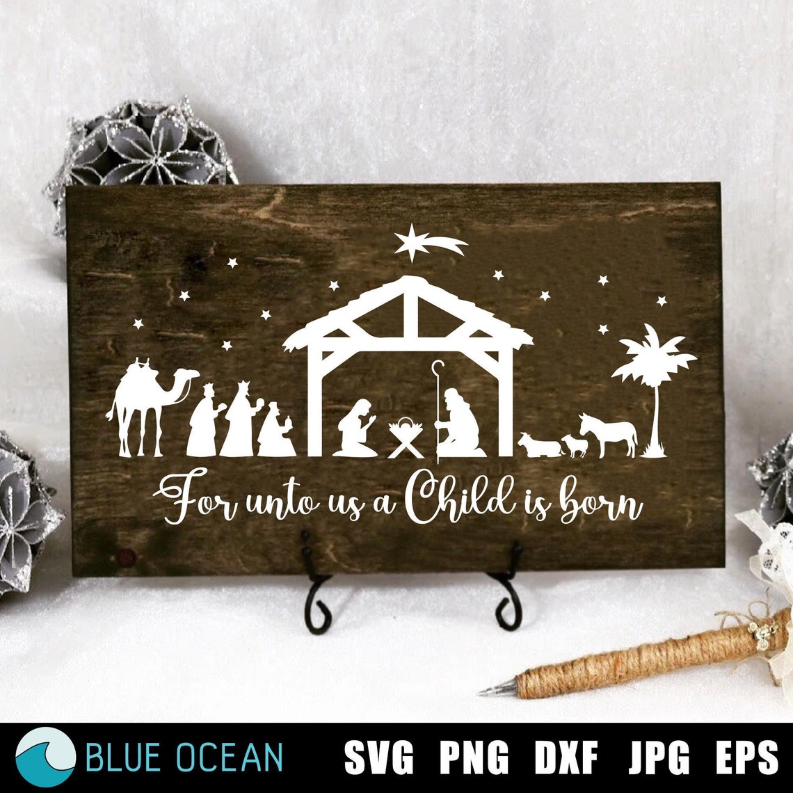 Nativity Scene SVG for Unto Us A Child is Born SVG Nativity - Etsy