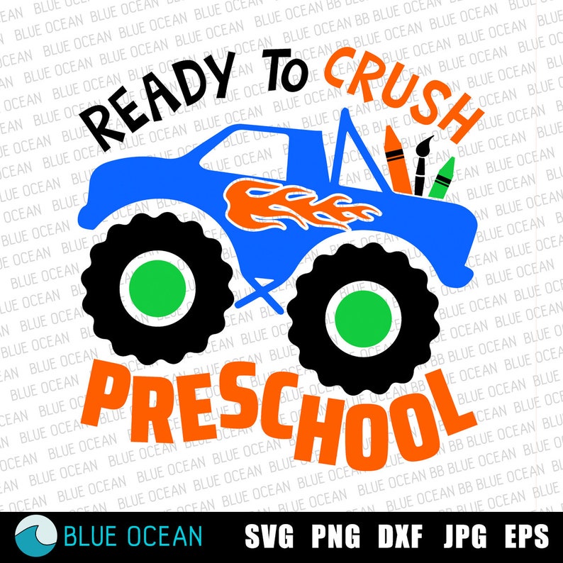 Ready to Crush Preschool SVG Preschool Shirt Monster Truck - Etsy