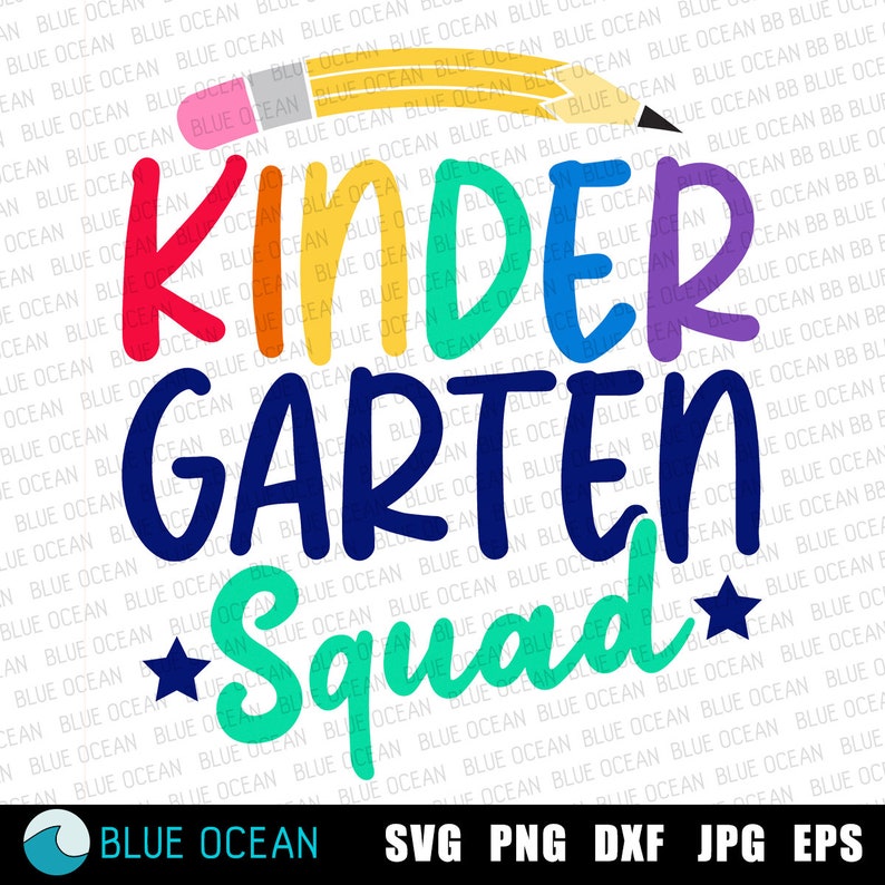 Kindergarten Squad Svg Kindergarten Svg Back To School Svg Etsy