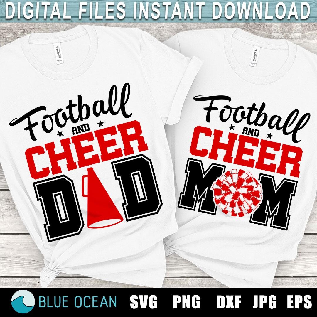 Cheer Mom SVG, Cheer Dad SVG, Football and Cheer Mom Svg, Football Mom ...