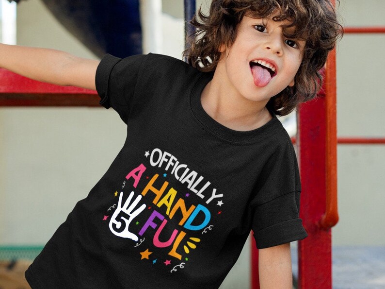 Officially A Handful 5th Birthday SVG: Fifth Birthday Shirt (digital ...