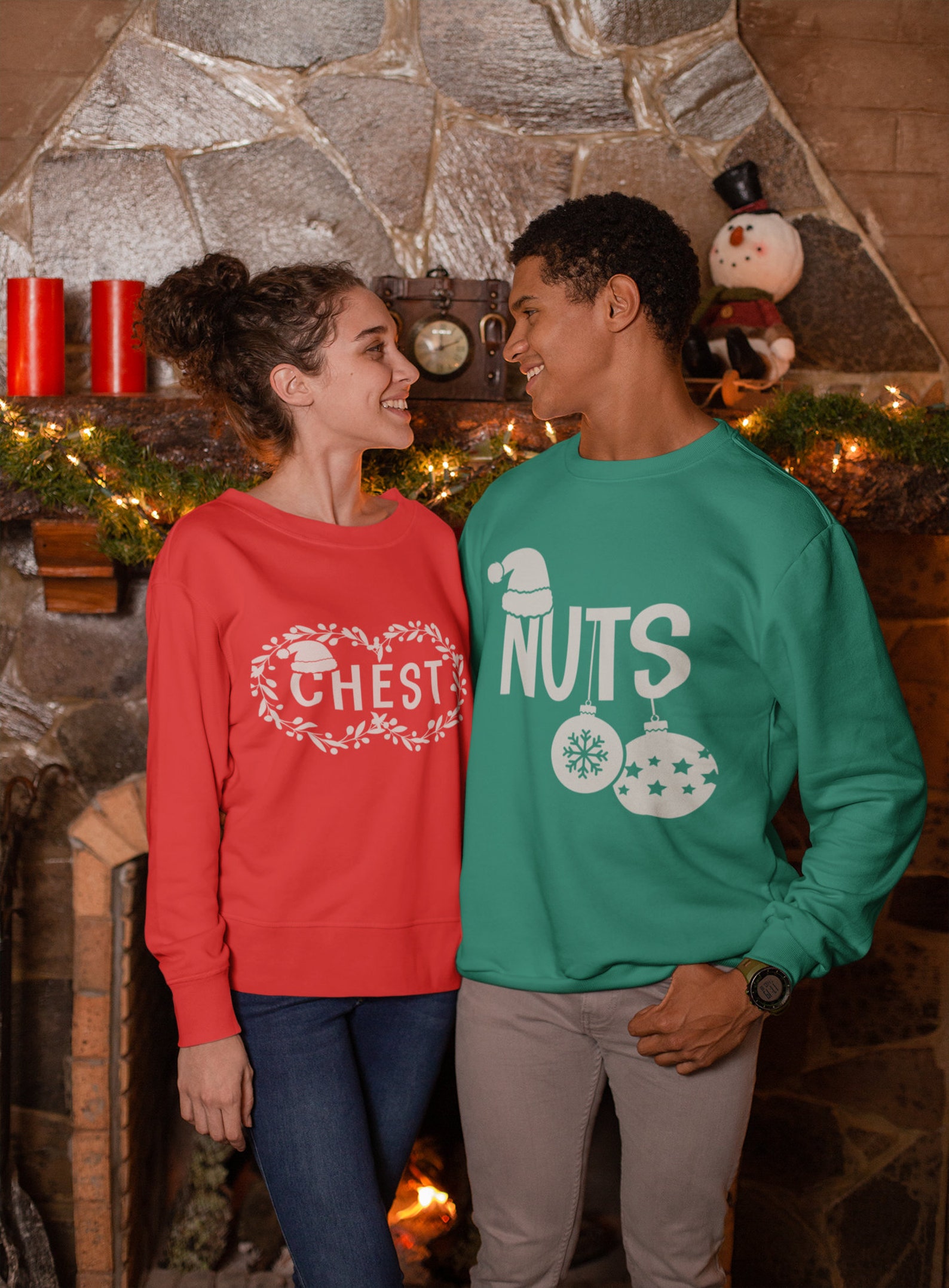 Chest Nuts SVG, Couple Christmas SVG, Funny Christmas SVG, Couple ...