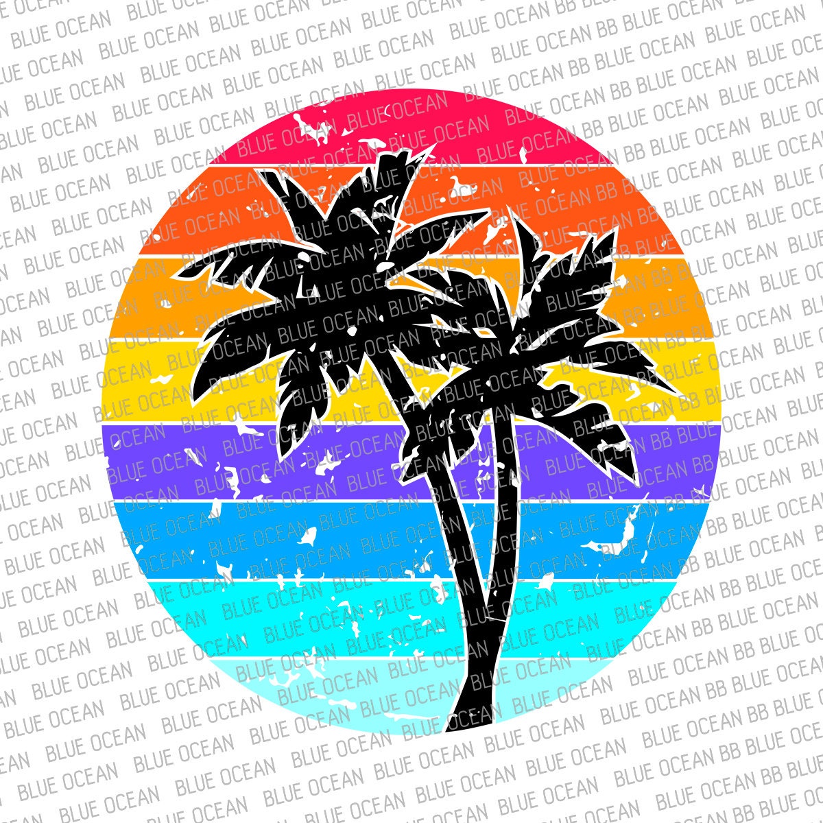 Summer Svg Sunset Grunge Svg Palm Trees Svg Island Sunset - Etsy