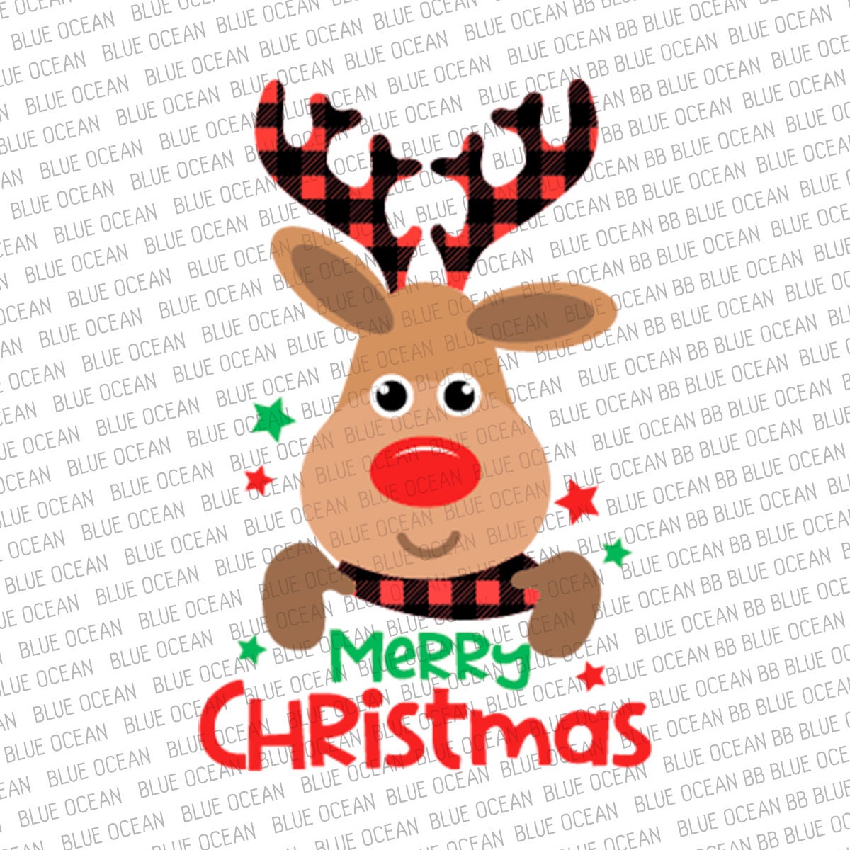 Merry Christmas Buffalo Plaid Reindeer SVG Christmas SVG - Etsy