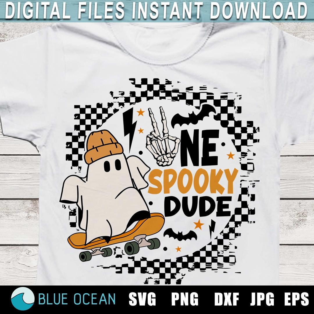 One Spooky Dude SVG, Halloween Boy PNG, Little Ghost SVG, Retro ...