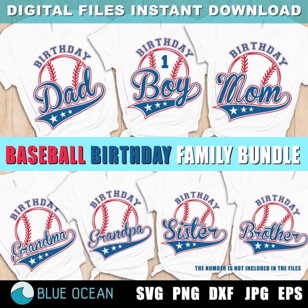 Baseball Birthday Family Bundle Svg, Baseball Birthday Party Svg ...