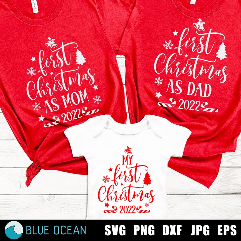 My First Christmas SVG Christmas Family Bundle First - Etsy