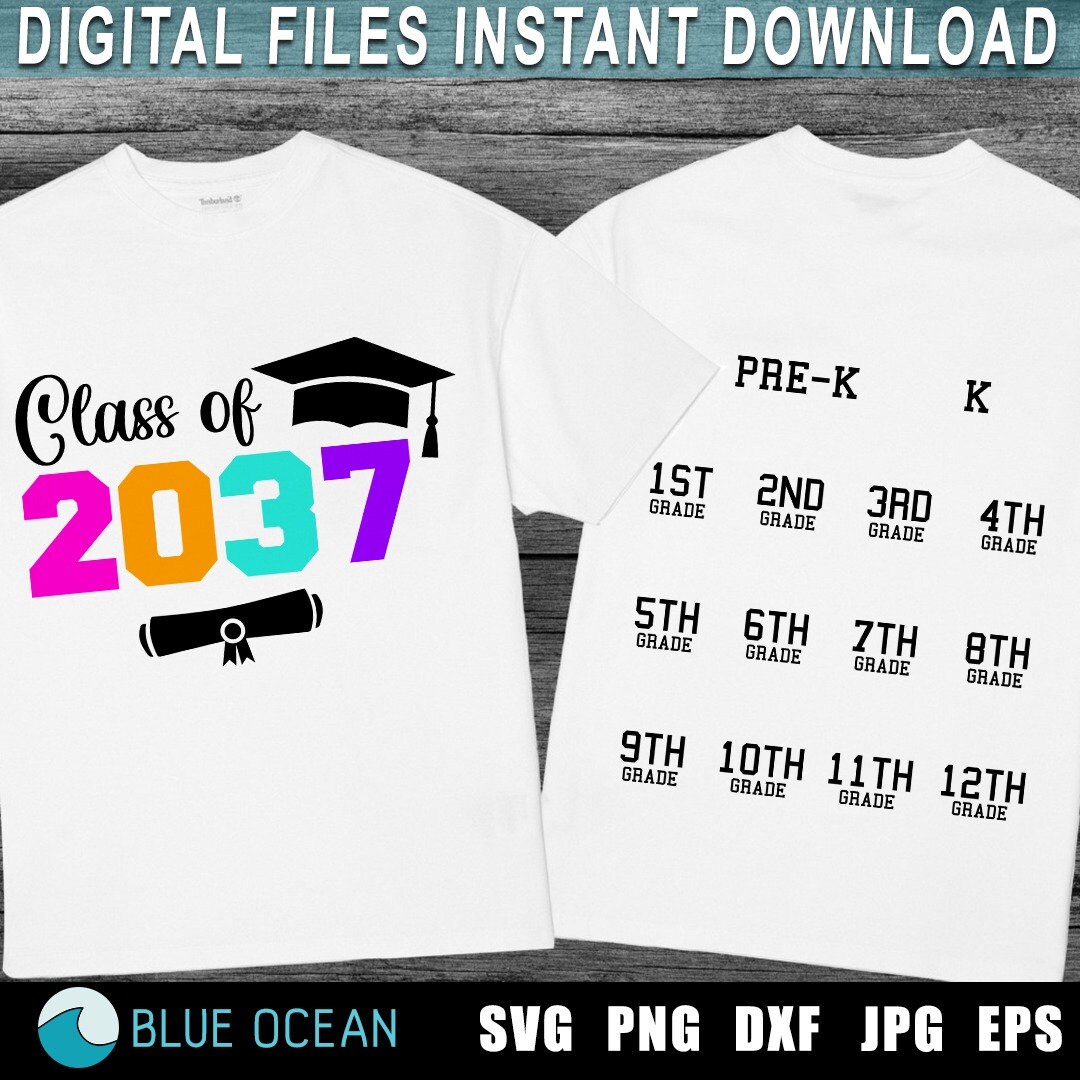 Class of 2037 Handprint SVG, Class of 2037 Grow With Me SVG, Class of ...