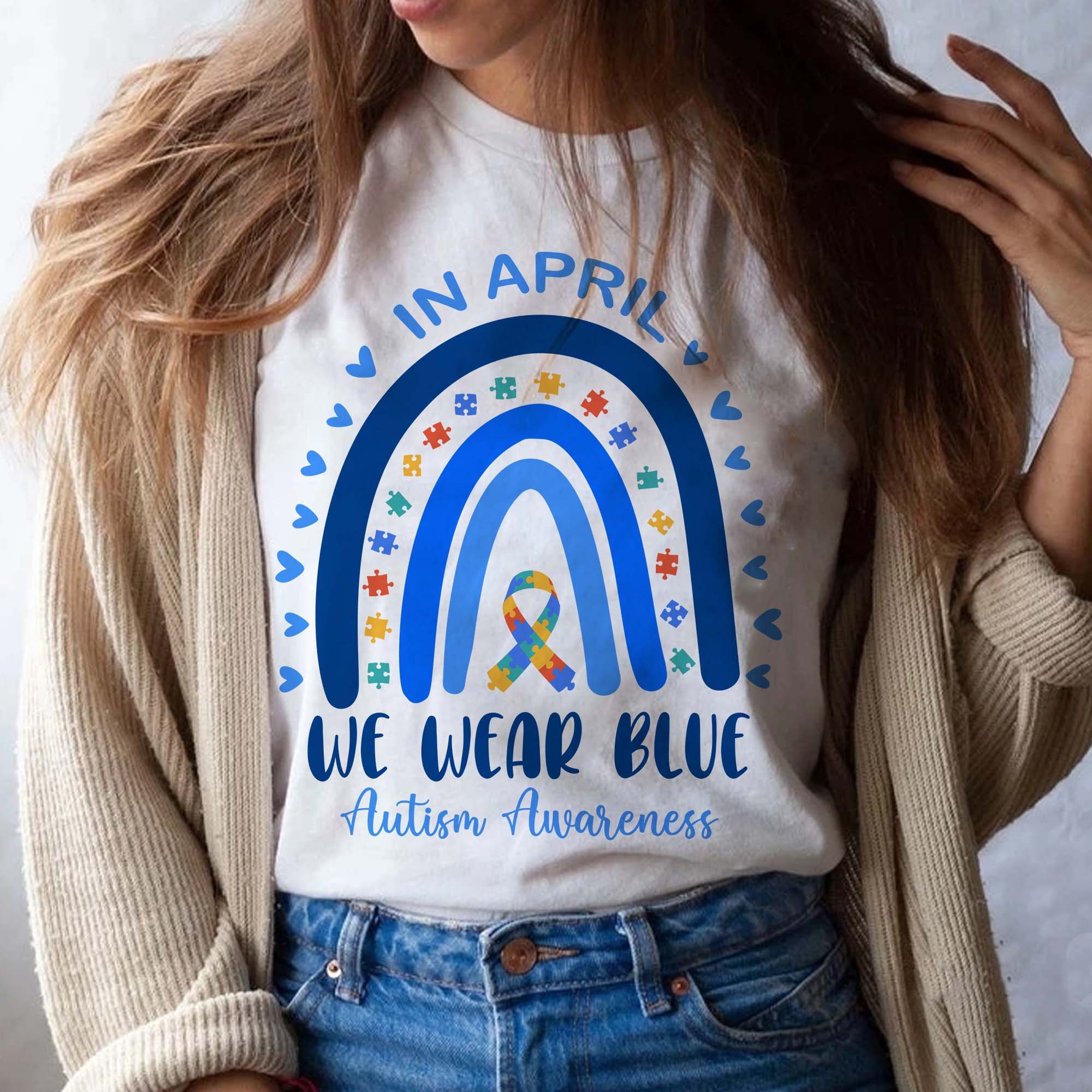 In April We Wear Blue SVG Autism Awareness SVG Blue Autism - Etsy