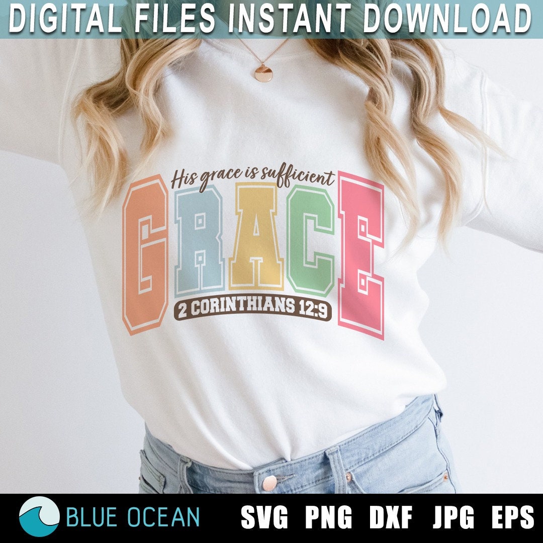 Grace SVG, His Grace is Sufficient SVG, Easter SVG, Christian Sublimation , - Etsy