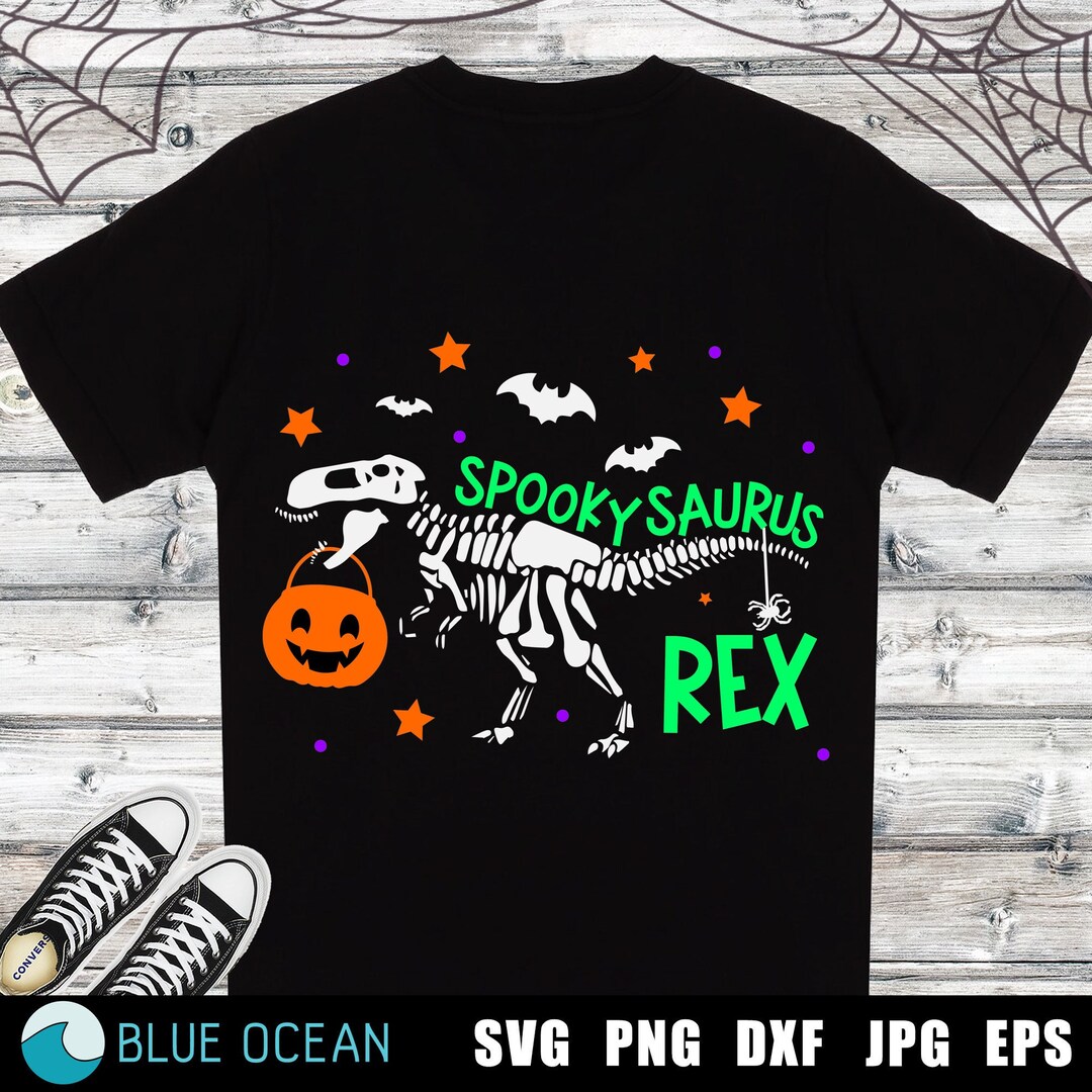 Spookysaurus Rex SVG, Halloween Dinosaur SVG, Halloween T-rex SVG, Kids ...