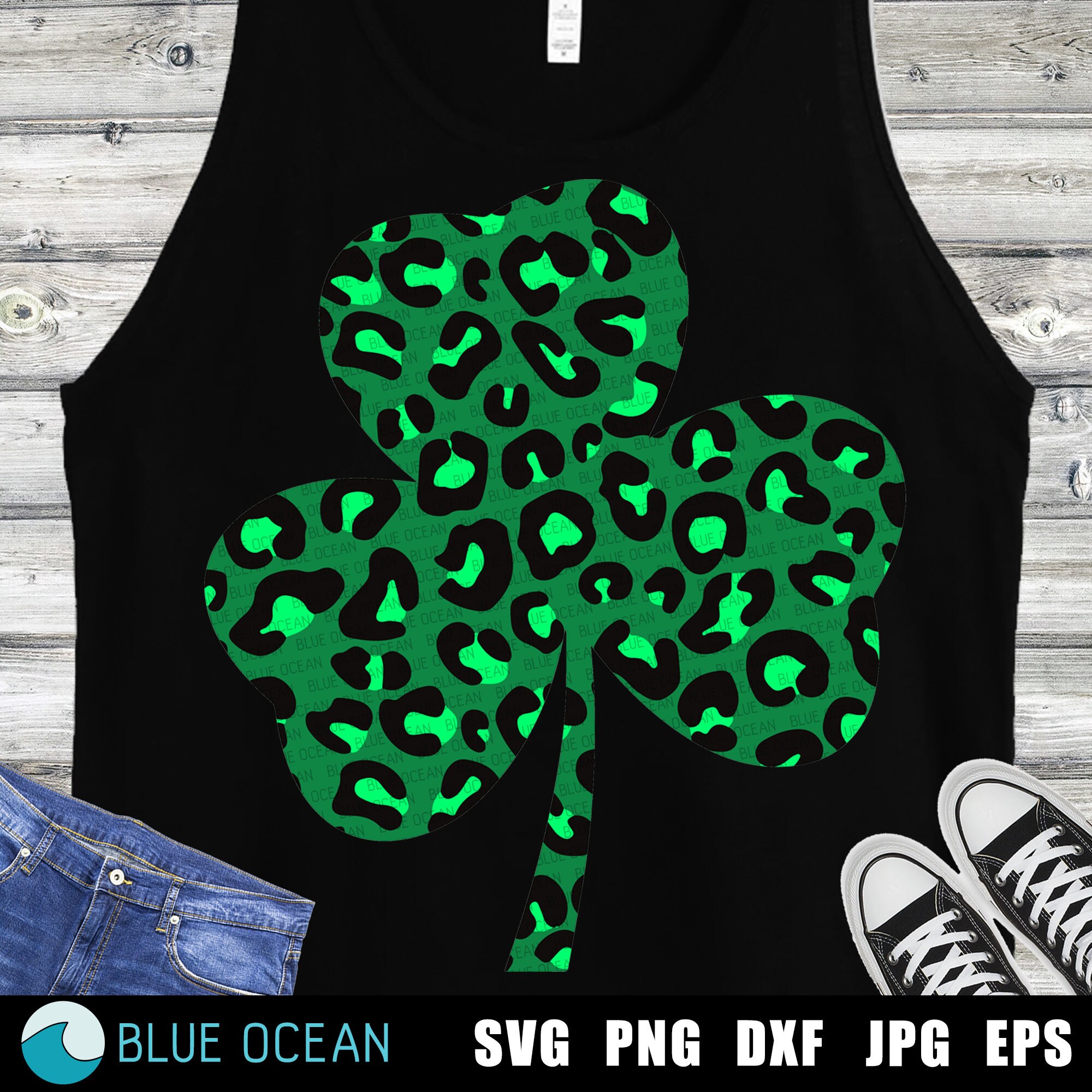 Leopard Shamrock SVG St. Patricks Day SVG Shamrock shirt | Etsy
