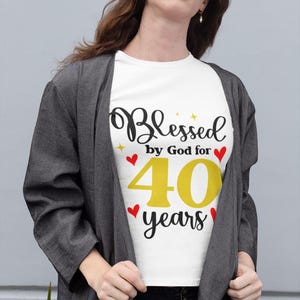 Blessed by God 40th Birthday SVG PNG: Shirt Design (digital Download ...