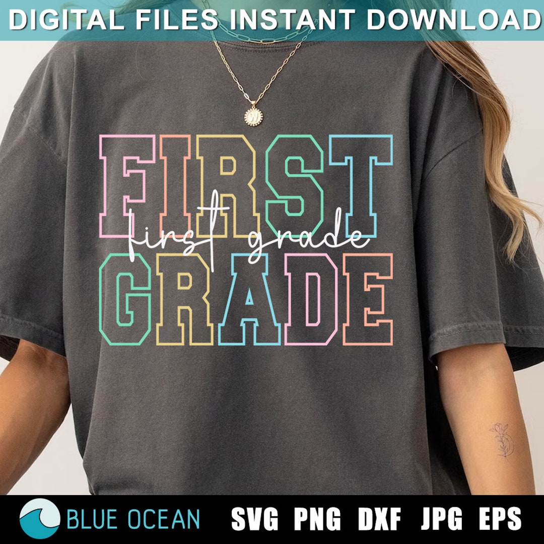 First Grade PNG, Back to School Png, 1st Grade Png, Teacher Png, First ...