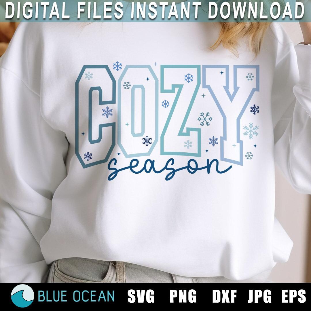 Cozy Season Winter Design: Retro Christmas SVG PNG (digital Download ...