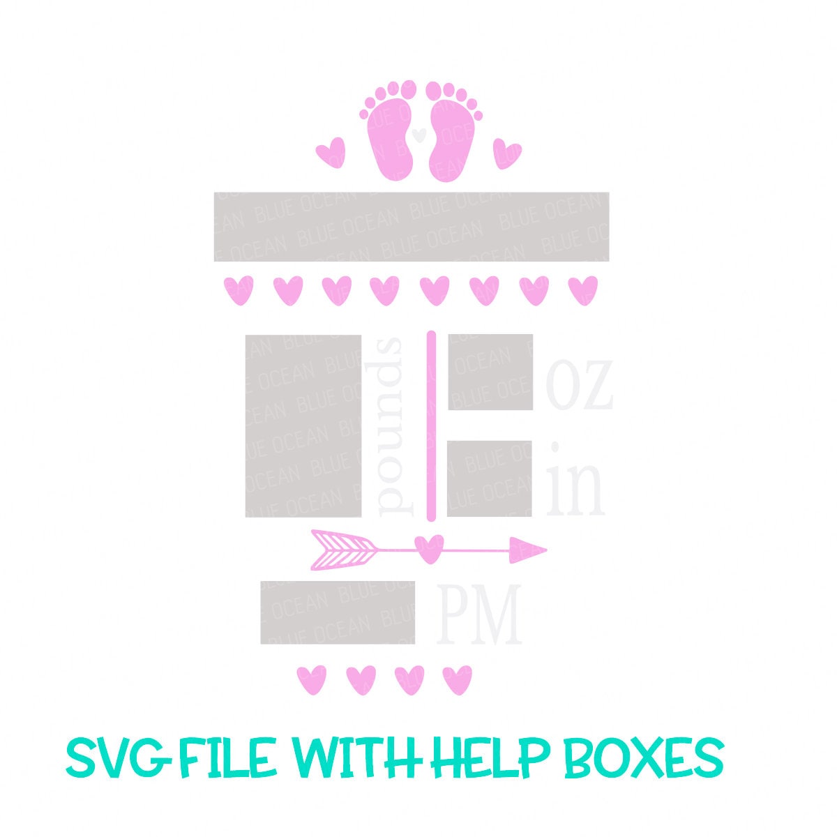 Birth Stats Elephant SVG Birth Announcement SVG Birth Stats | Etsy
