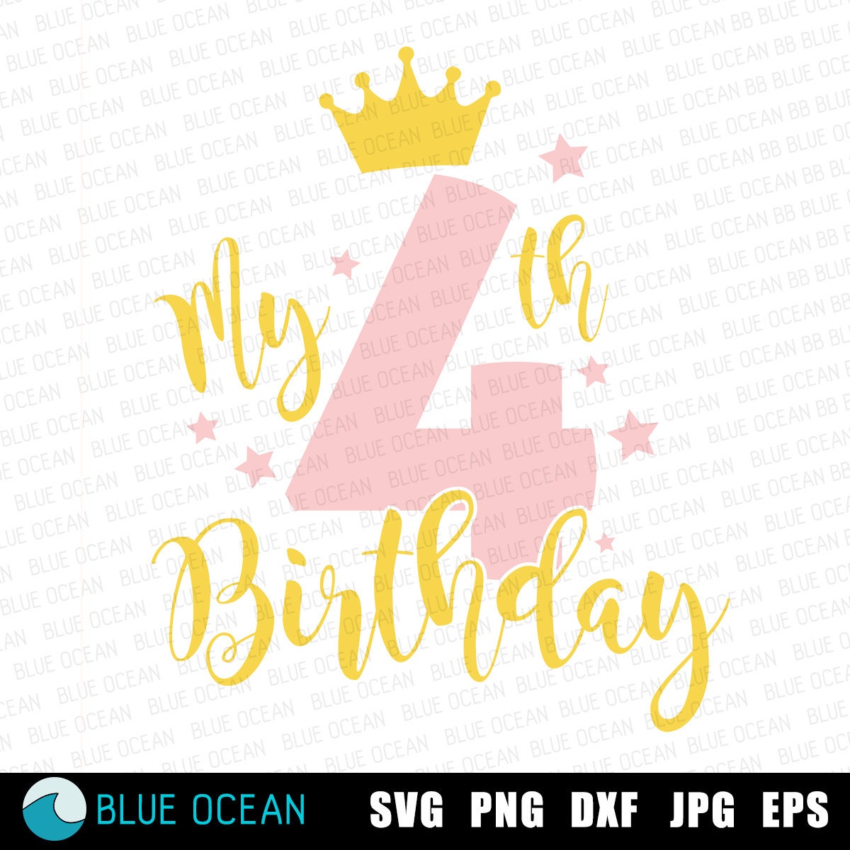My 4th Birthday SVG Birthday Girl SVG Fourth Birthday Svg - Etsy