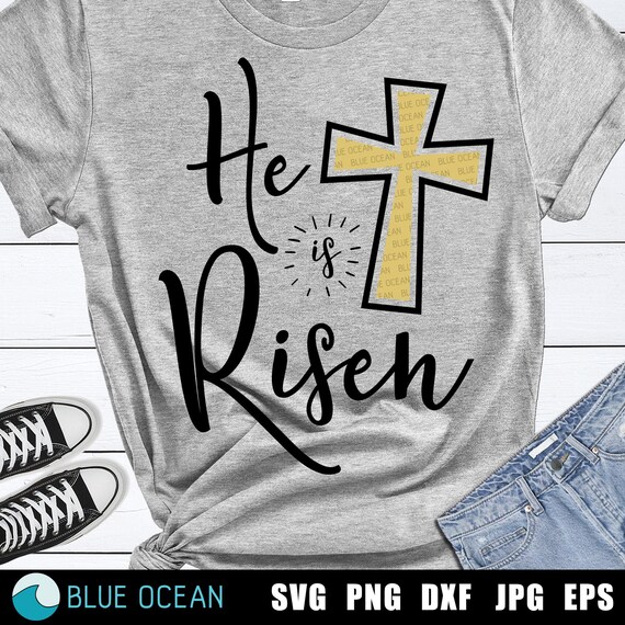 He is Risen Svg Easter Svg Christian SVG Jesus Easter Cut | Etsy