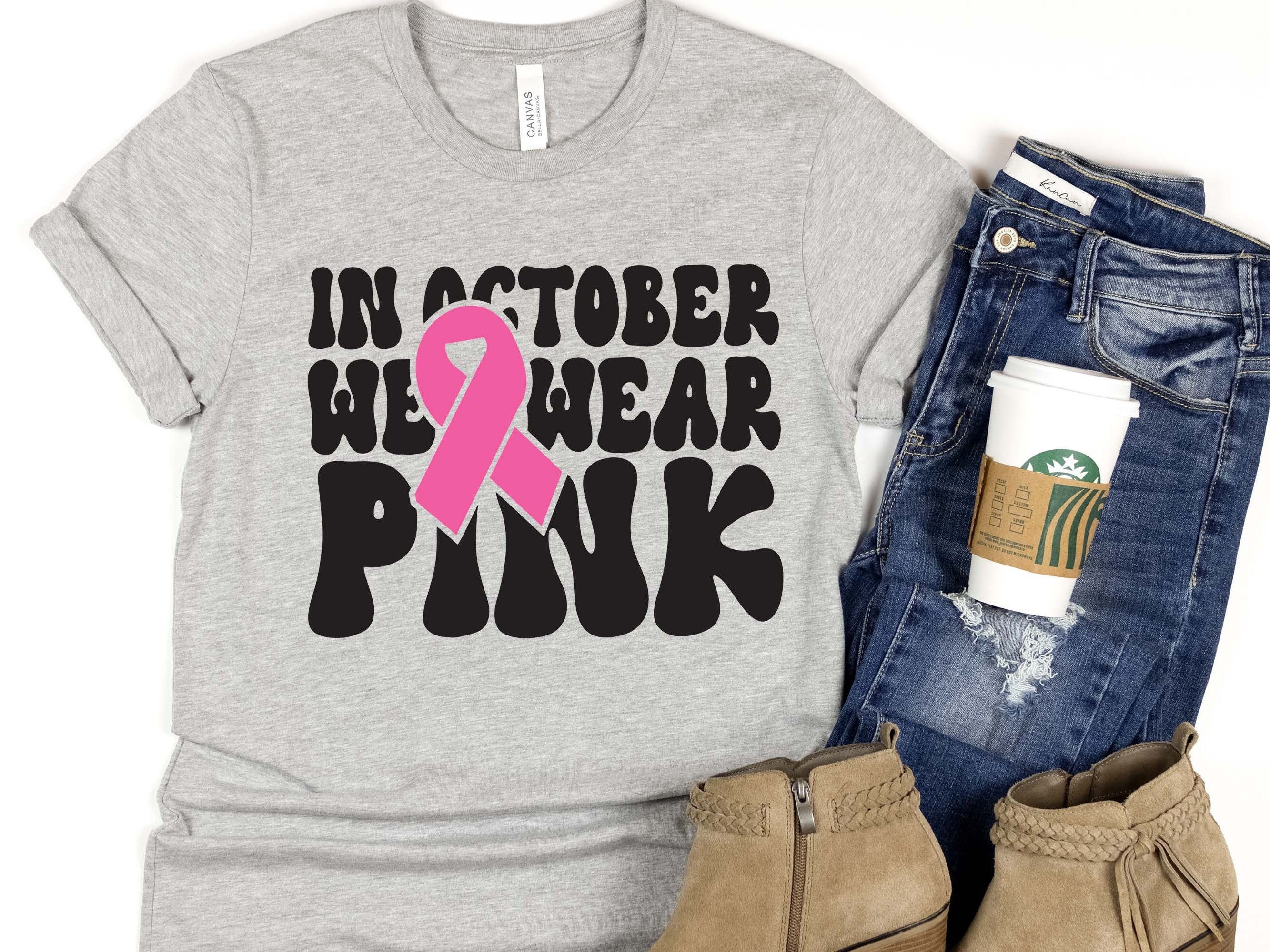Pink October SVG in October We Wear Pink SVG Breast Cancer - Etsy