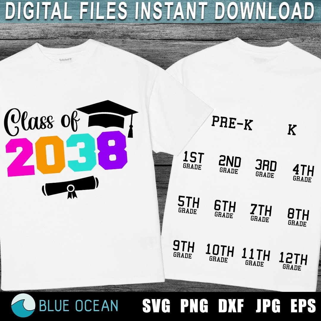 Class of 2038 Handprint SVG, Class of 2038 Grow With Me SVG, Class of ...