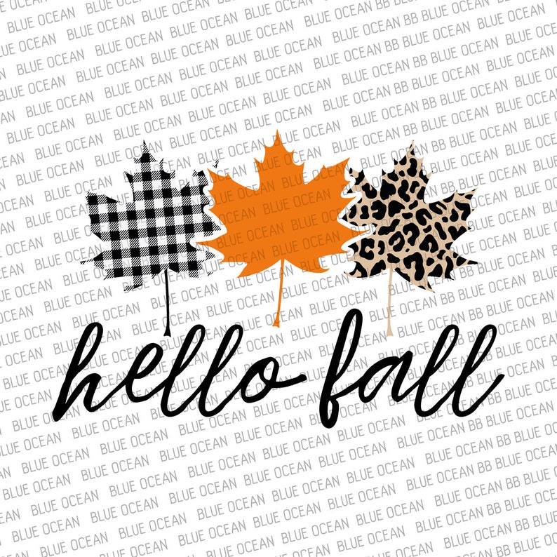 Hello Fall SVG Fall SVG Fall Leaves Svg Leopard Leaves Svg - Etsy