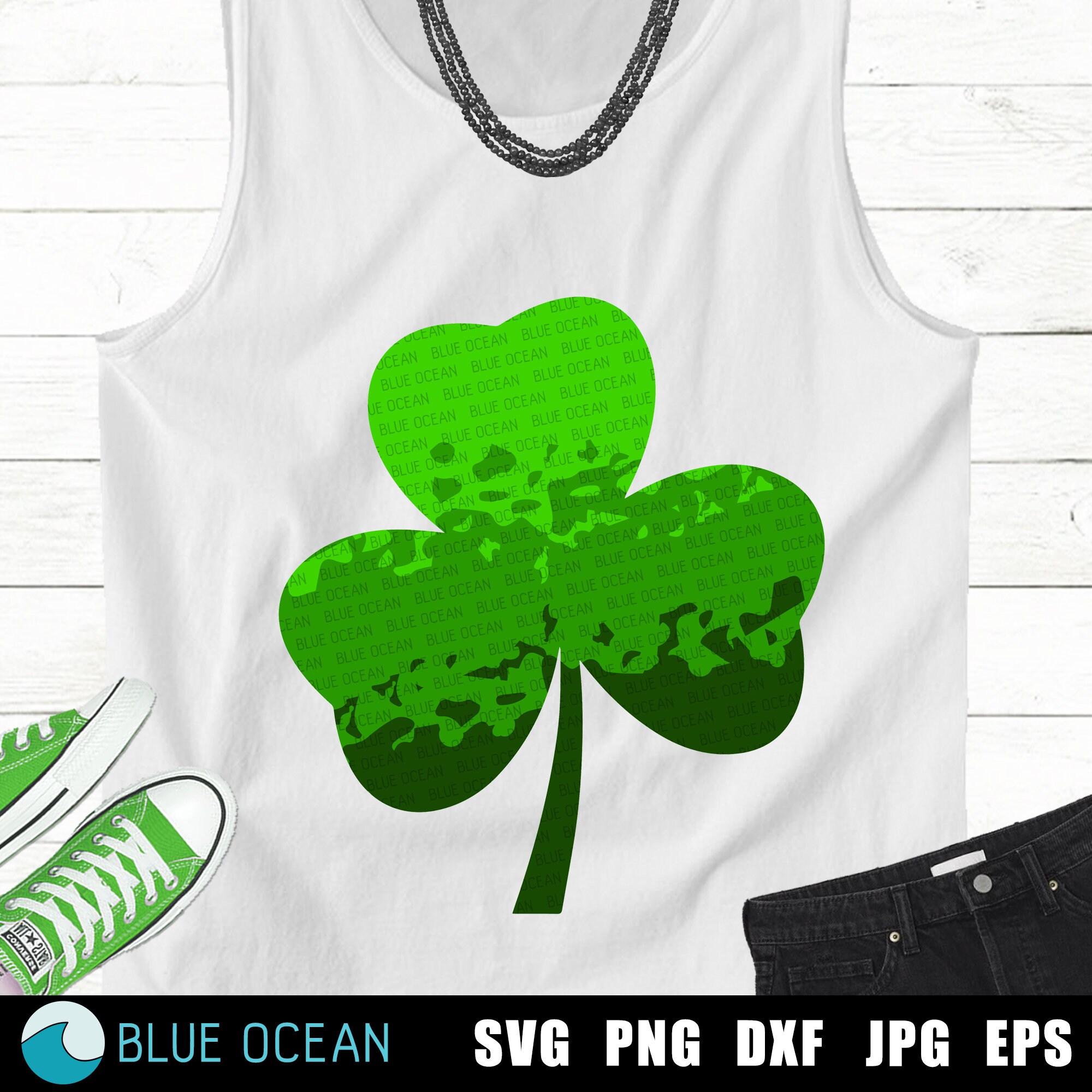 Shamrock SVG Ombre Shamrock St Patricks Day SVG Distressed - Etsy