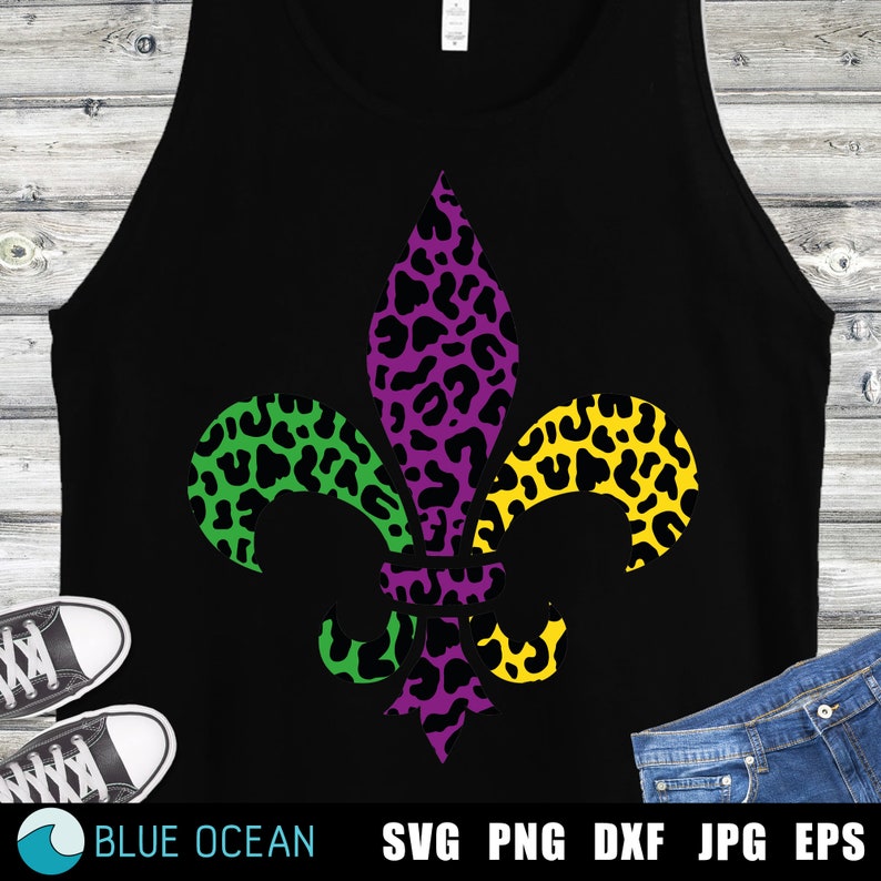 Mardi Gras Svg Fleur De Lis SVG Leopard Print Sublimation - Etsy