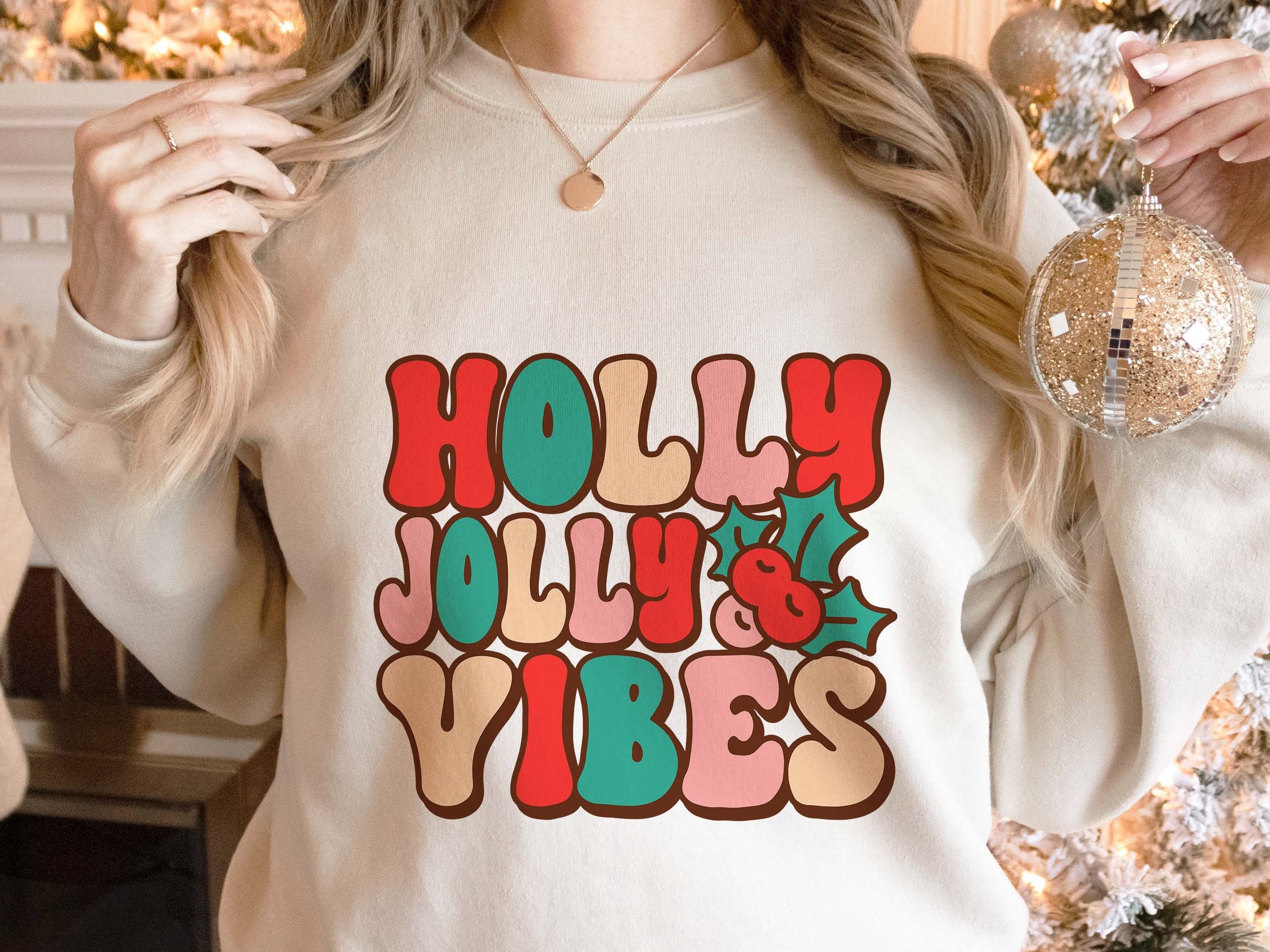 Holly Jolly Vibes SVG Holly Jolly SVG Groovy Christmas SVG - Etsy