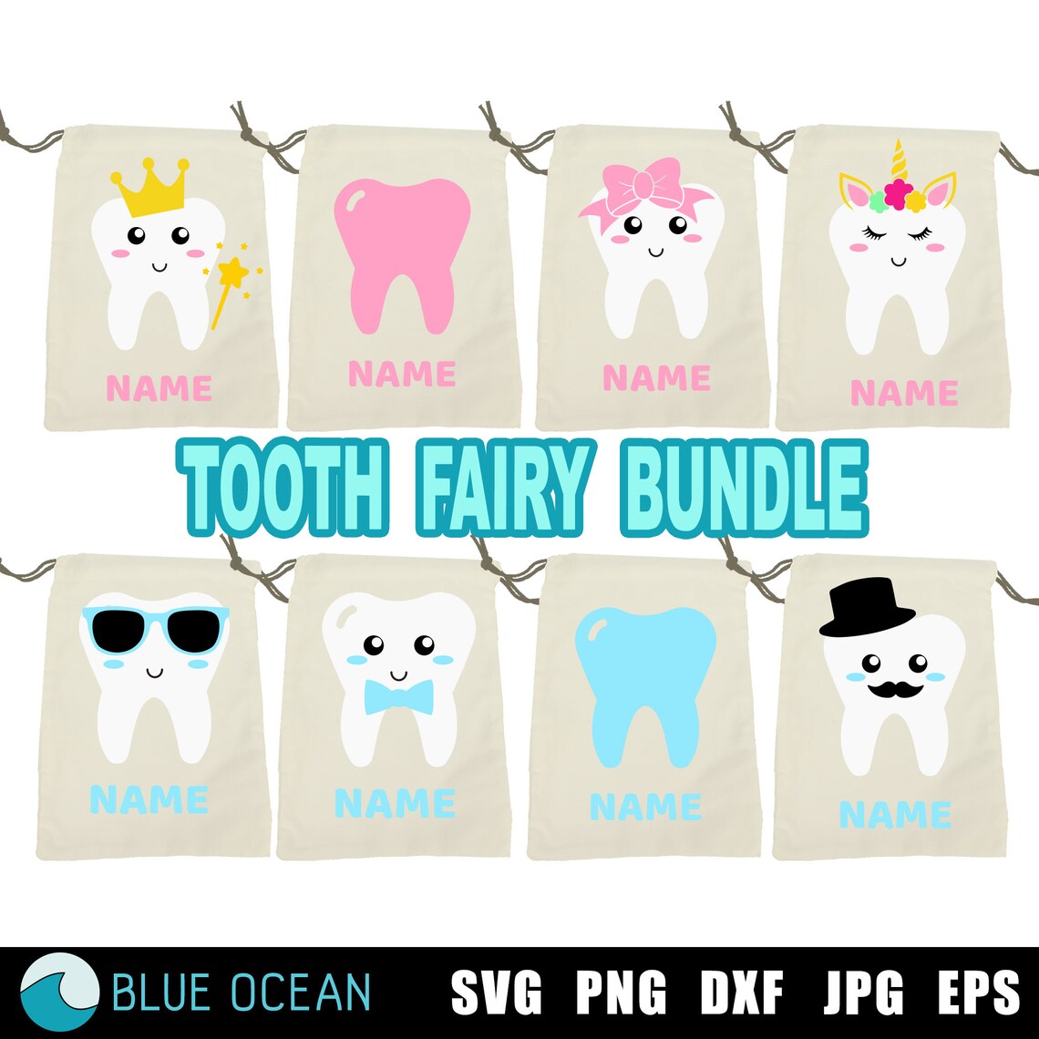 Tooth Fairy Bag Bundle SVG Tooth Fairy SVG Tooth Pouch - Etsy