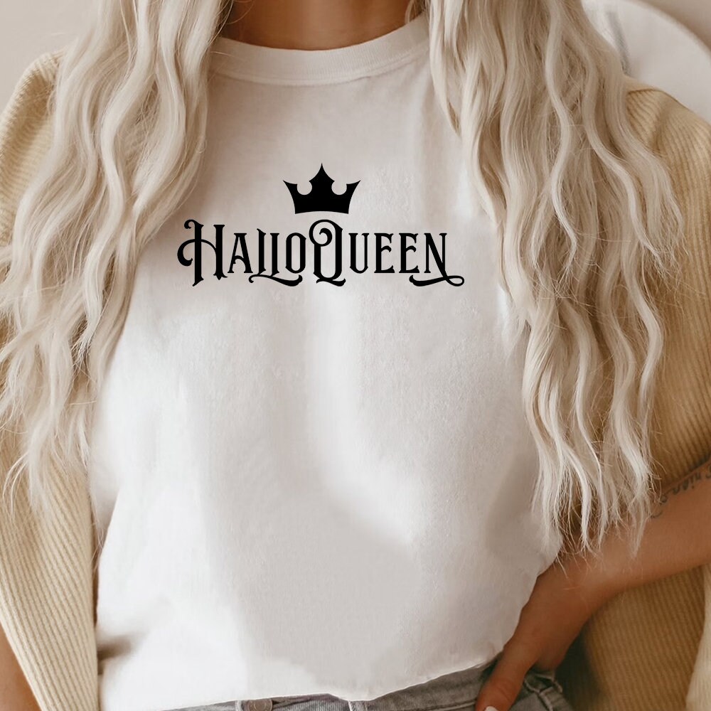 Halloqueen SVG Hallo Queen SVG Halloween Woman Shirt | Etsy