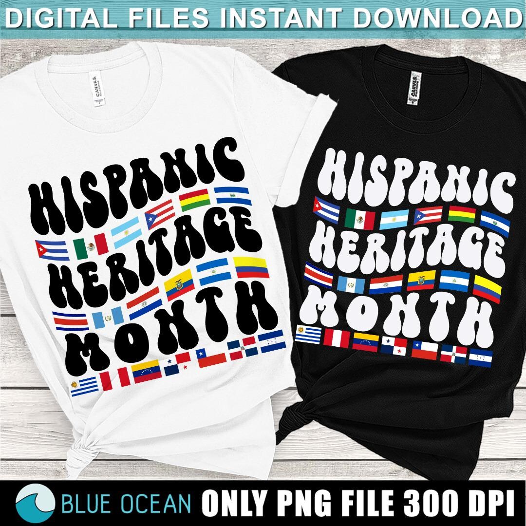 Hispanic Heritage Month Flags PNG (digital Download) - Etsy